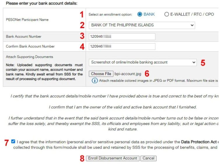SSS Disbursement Account Enrollment Module (DAEM) - The Pinoy OFW
